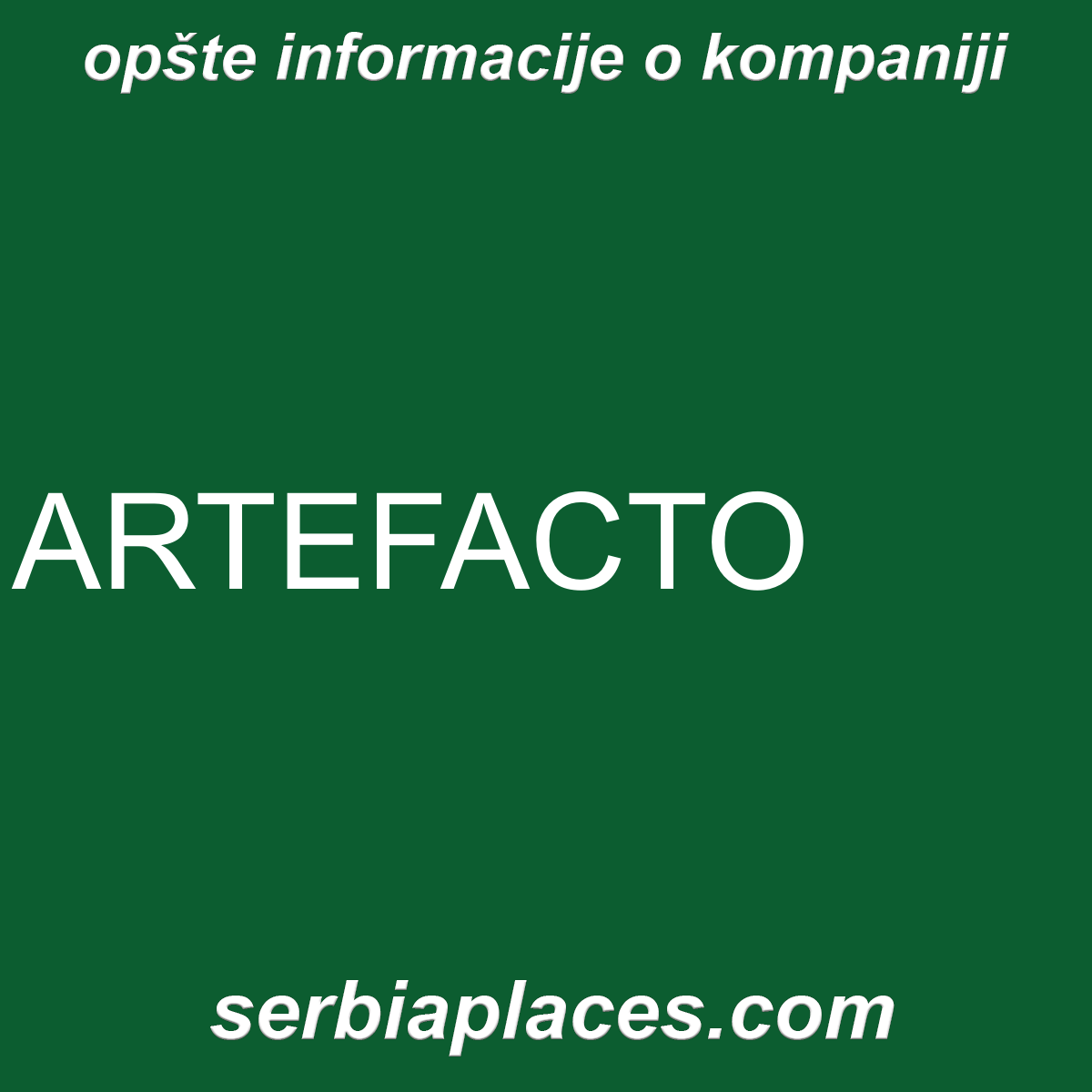 ARTEFACTO - Radno Vreme, Adresa, Telefon